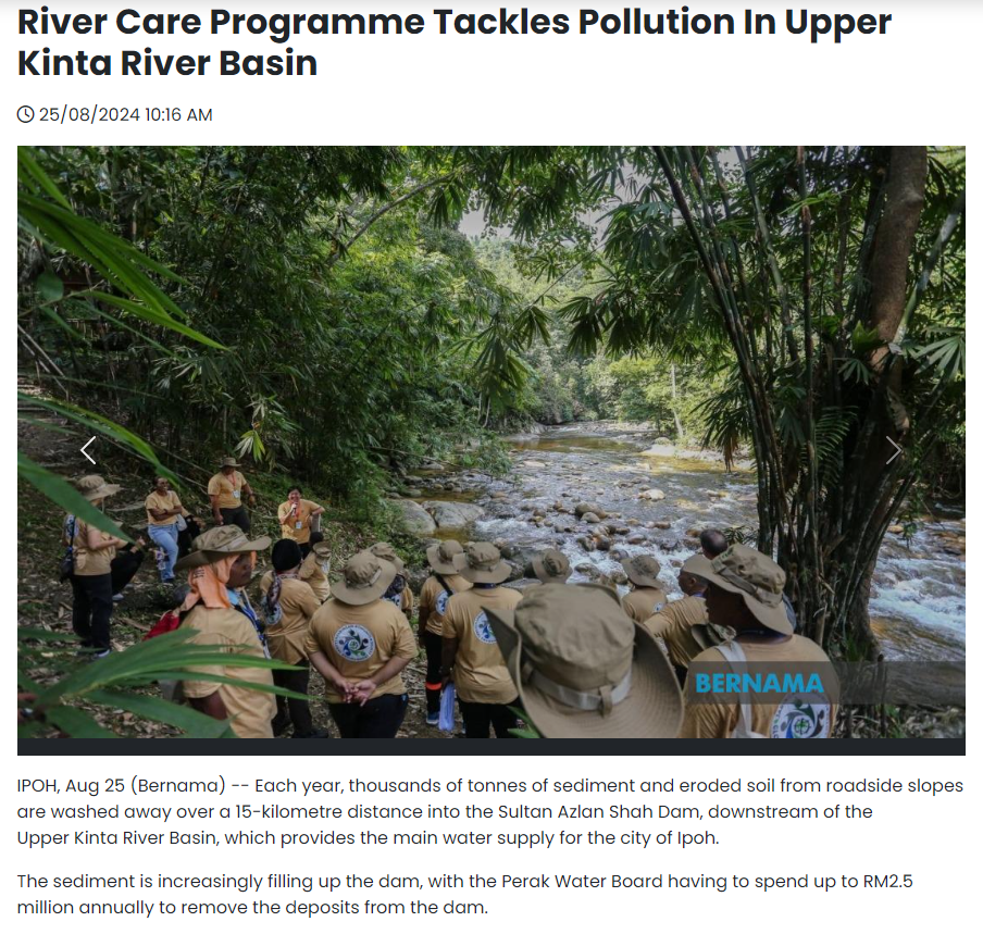 River Care Programme tackles pollution in Upper Kinta River Basin ...